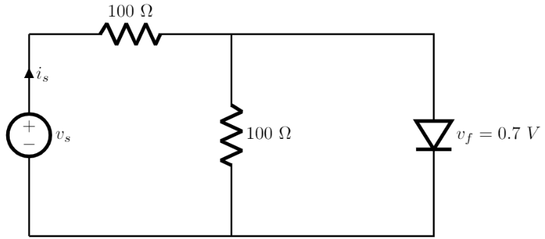 Solved Calculate the source current i_s in mA, given the | Chegg.com