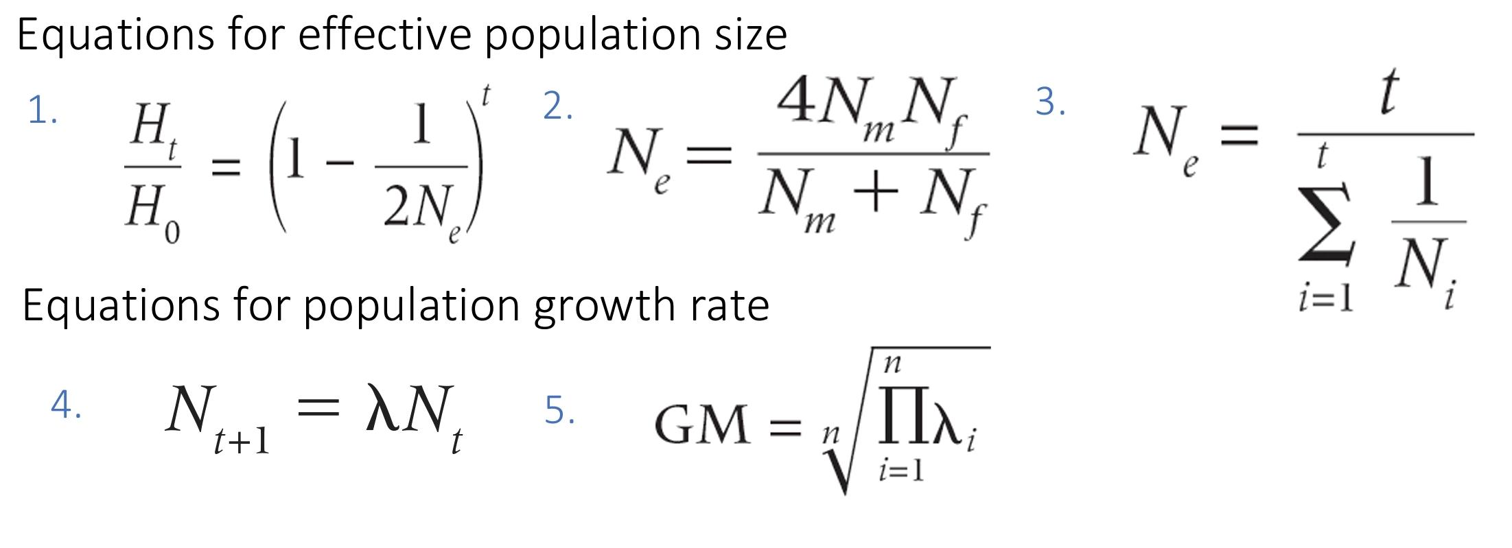 Solved Equations for effective population size t 3. 2. 4NN | Chegg.com