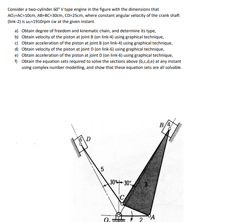 Solved Consider a two-cylinder 60° V type engine in the | Chegg.com