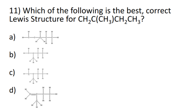 Solved 11) Which of the following is the best, correct Lewis | Chegg.com