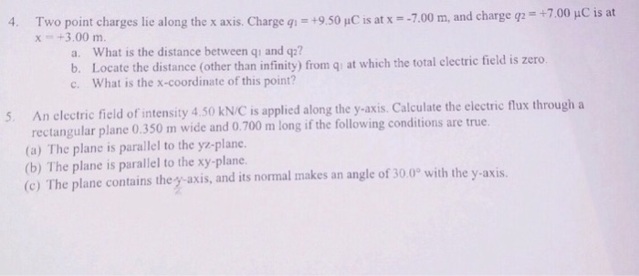 Solved Two point charges lie along the x axis. Charge q_1 = | Chegg.com