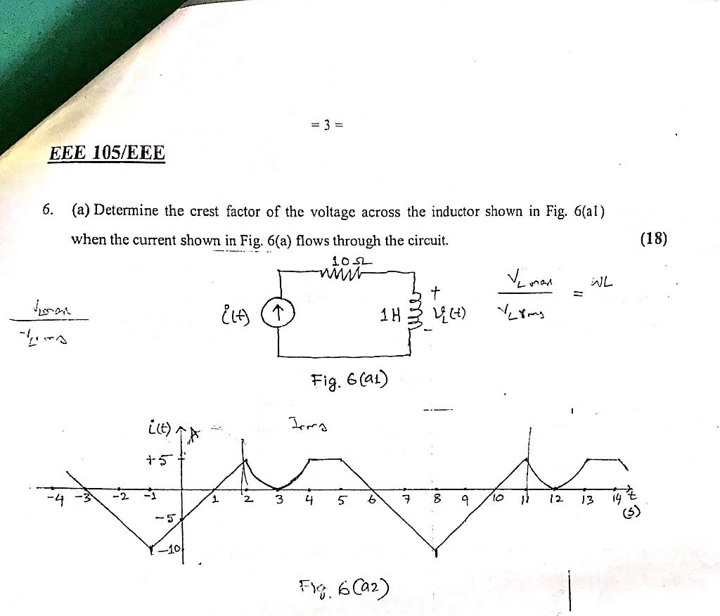 Solved 6. (a) Determine the crest factor of the voltage | Chegg.com