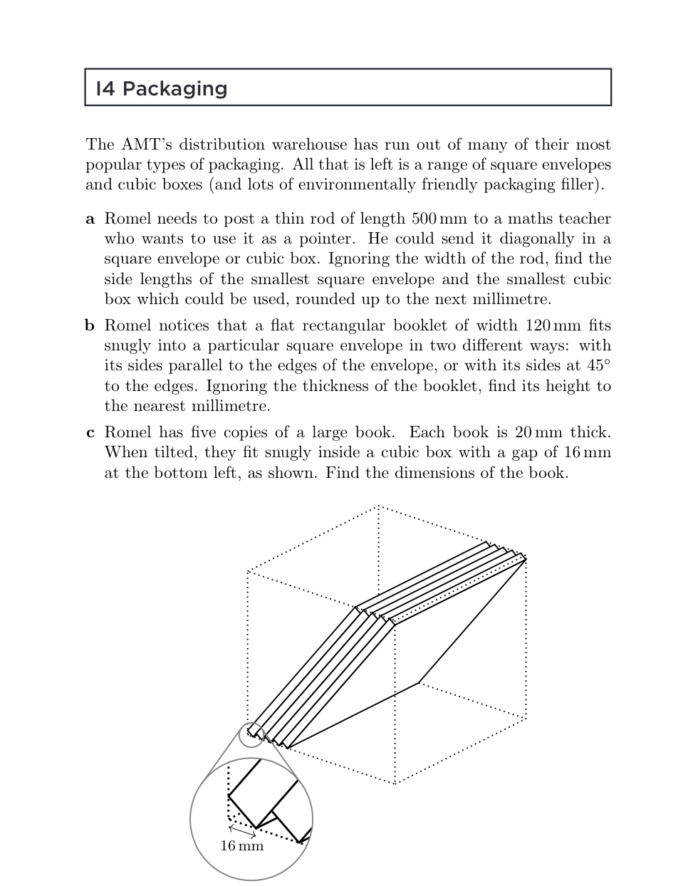 Solved 14 Packaging The AMT's distribution warehouse has run | Chegg.com