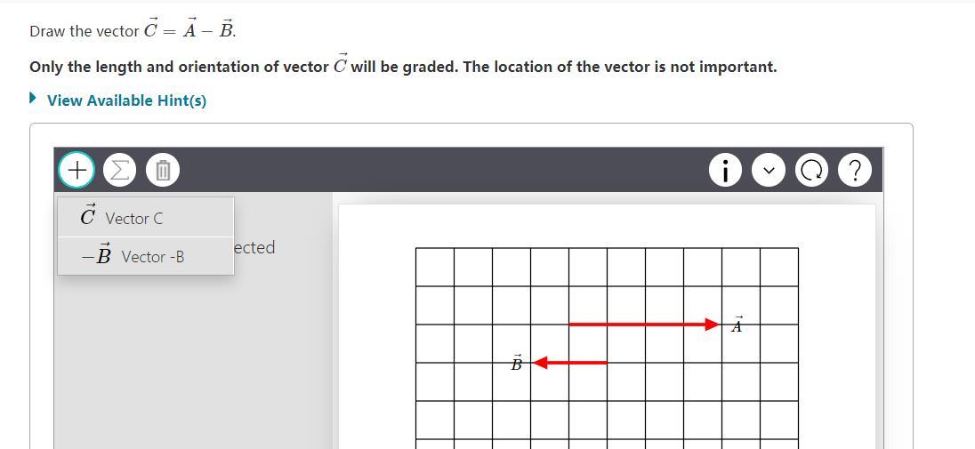 Solved Draw the vector C=A−B. Only the length and | Chegg.com