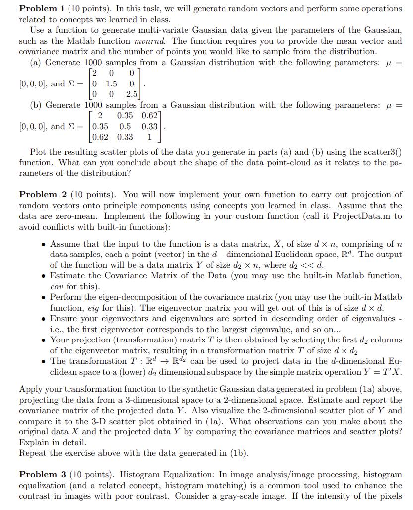 Solved covariance matrix and the number of points you would | Chegg.com