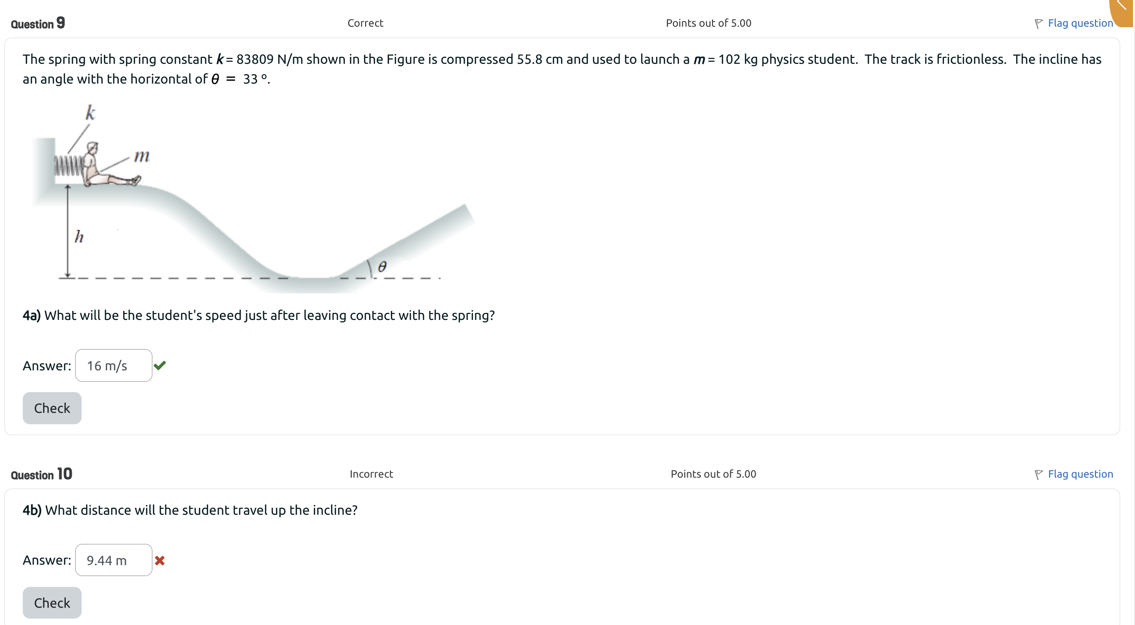 Solved The spring with spring constant k=83809 N/m shown in | Chegg.com