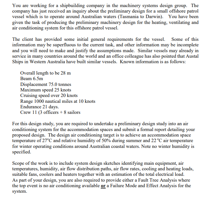 Solved You are working for a shipbuilding company in the | Chegg.com