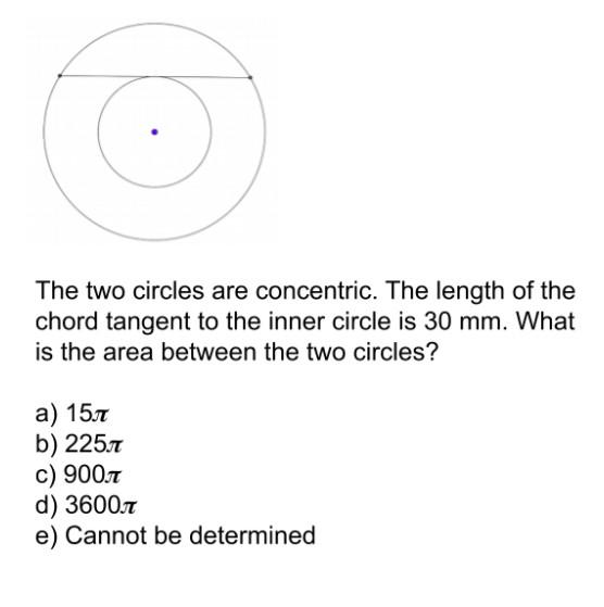 Solved The two circles are concentric. The length of the | Chegg.com