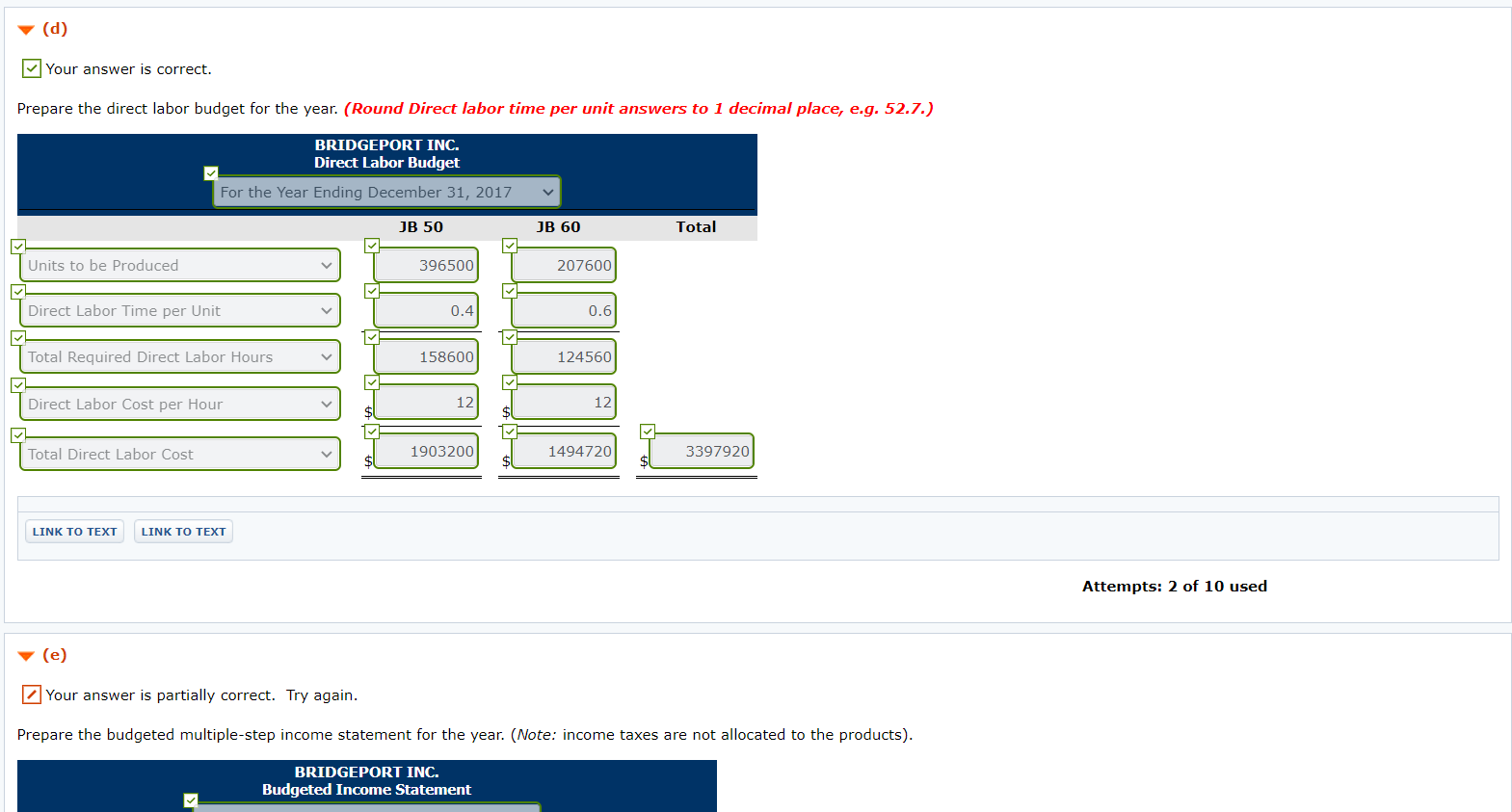 Solved Problem 13-2 (Part Level Submission) Bridgeport Inc. | Chegg.com