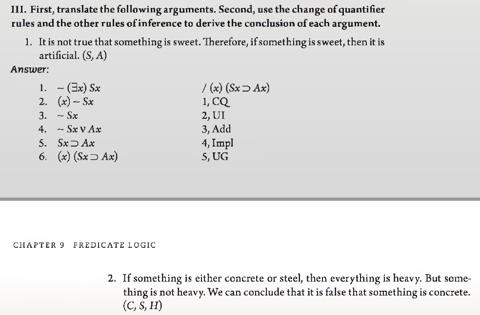 IV. First, translate the following arguments. Second, | Chegg.com