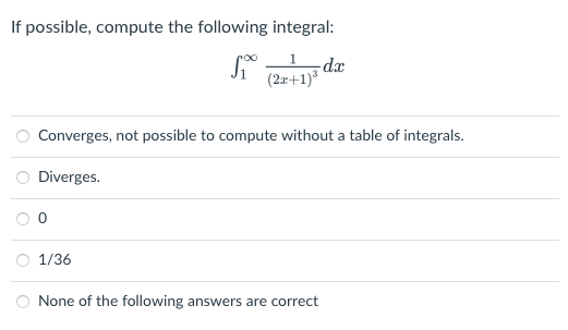Solved If possible, compute the following integral: | Chegg.com