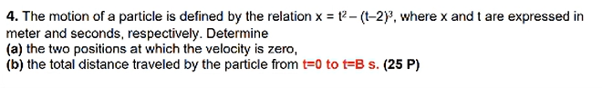 Solved 4. The motion of a particle is defined by the | Chegg.com