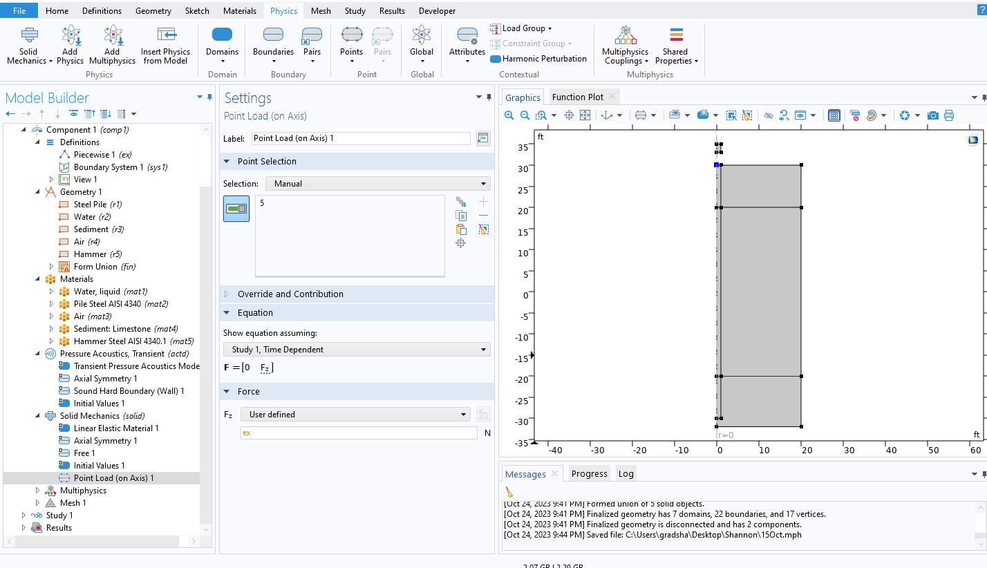 Solved When simulating the hammer impact force of pile | Chegg.com