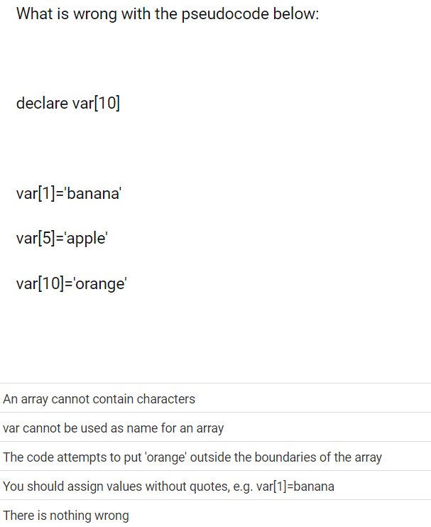 Solved What is wrong with the pseudocode below: declare | Chegg.com