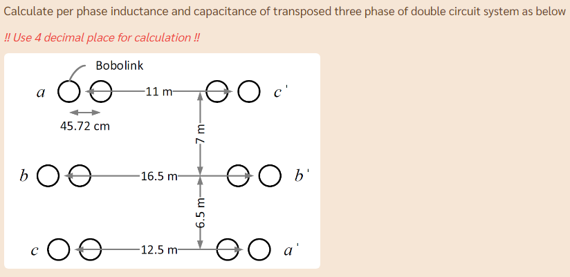 Solved Calculate per phase inductance and capacitance of | Chegg.com