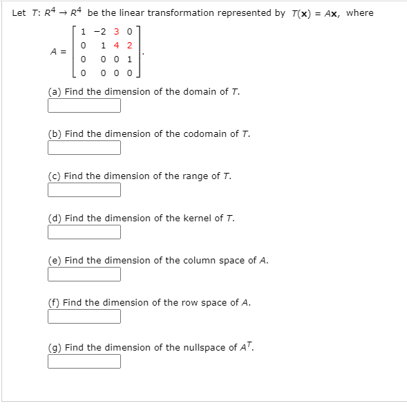Solved Let T: R4 → R4 be the linear transformation | Chegg.com