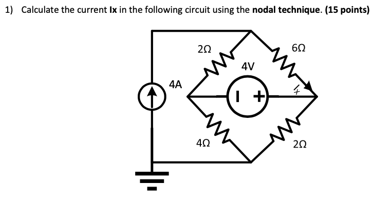 Solved 1) Calculate the current Ix in the following circuit | Chegg.com