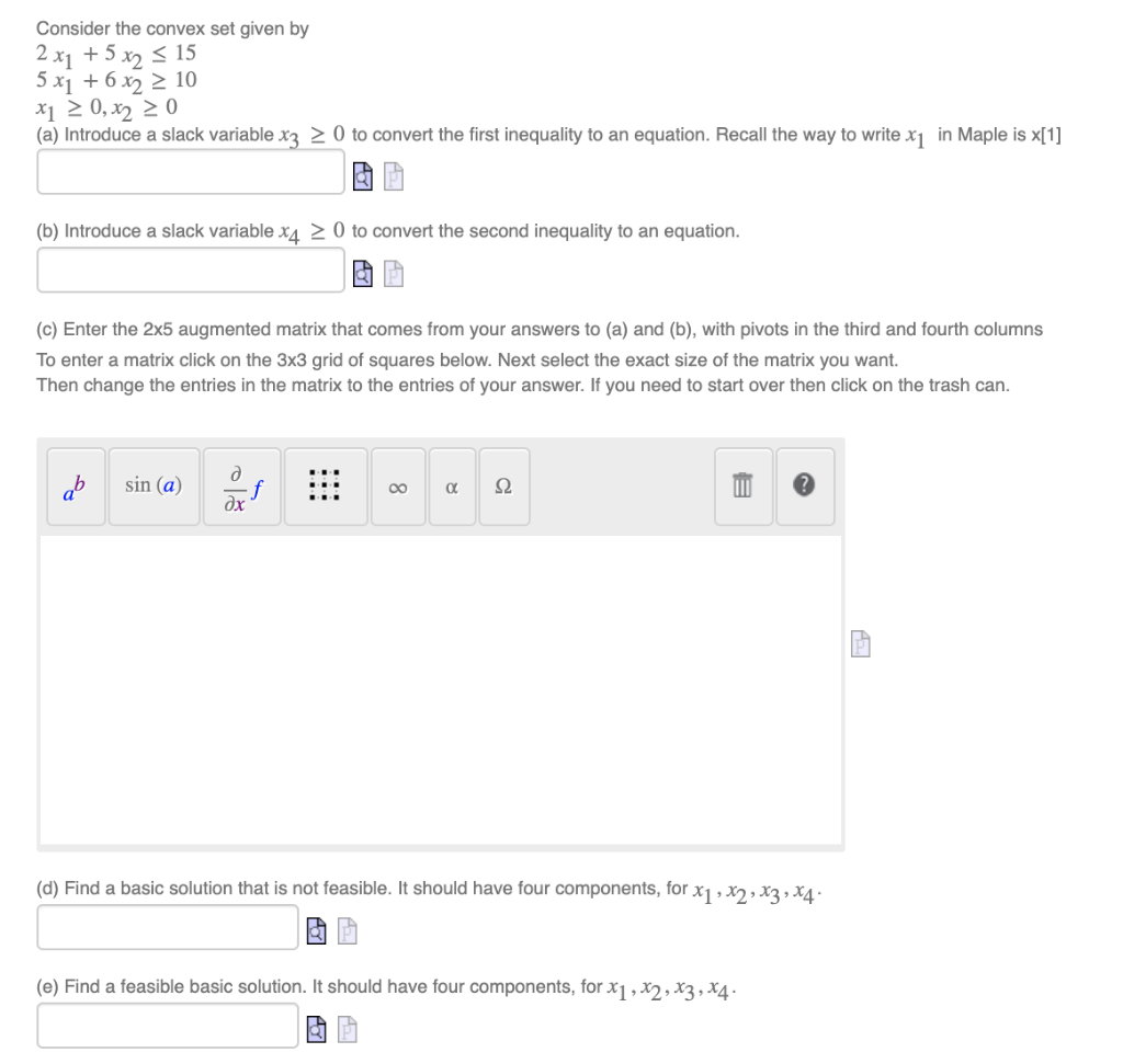 Solved Consider the convex set given by 2 x1 + 5 x2