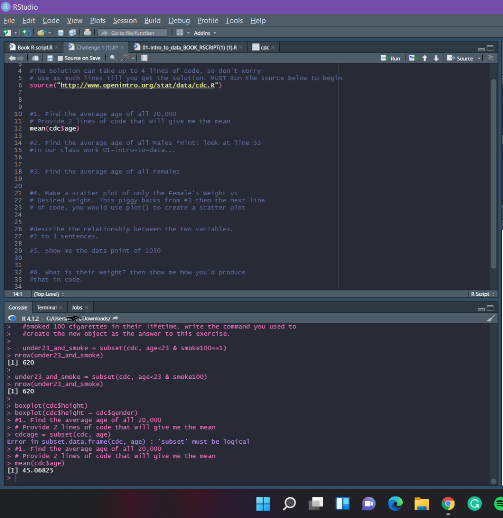 I need help in R studio, completing and understanding | Chegg.com