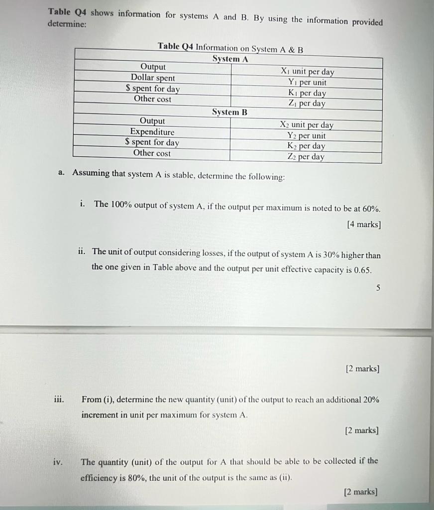 Solved Table 24 shows information for systems A and B. By | Chegg.com