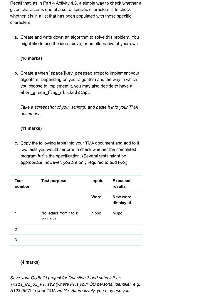 Solved The question needs to be implemented in OUBuild, so | Chegg.com