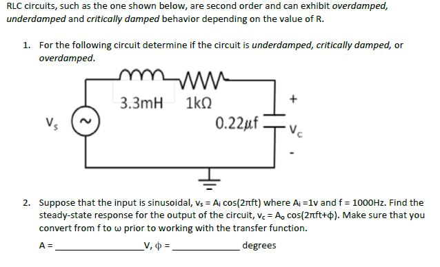Solved RLC circuits, such as the one shown below, are second | Chegg.com
