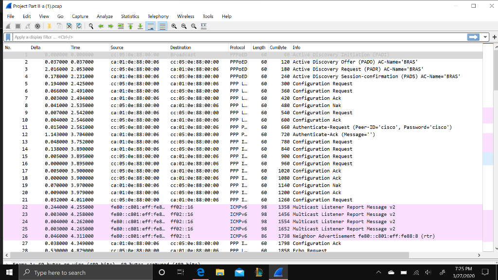 - X Project Part II-a (1).pcap File Edit View Go | Chegg.com