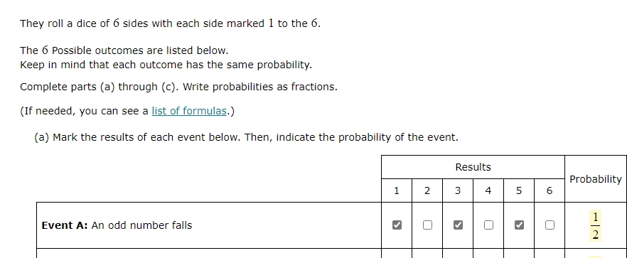 Solved They roll a dice of 6 ﻿sides with each side marked 1 | Chegg.com