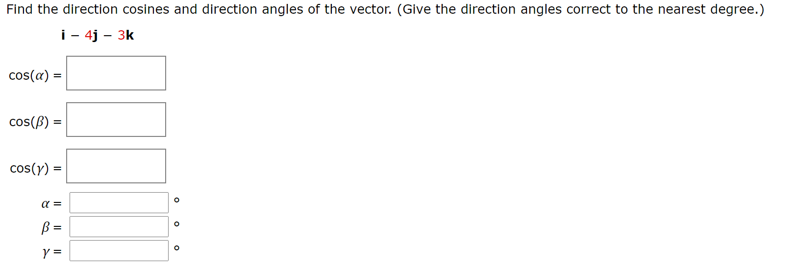Solved Find the direction cosines and direction angles of | Chegg.com