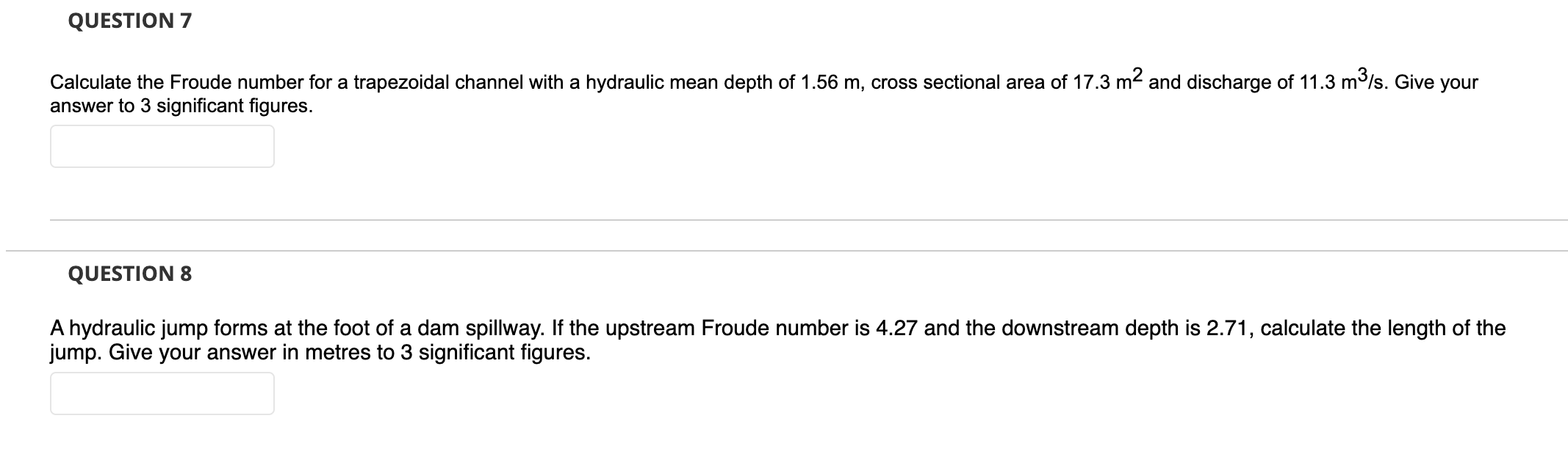 Solved Calculate the Froude number for a trapezoidal channel | Chegg.com