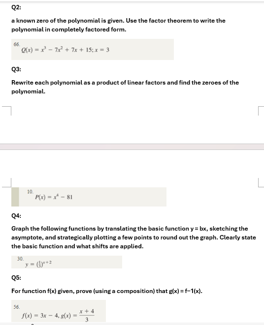 Solved Show me the steps to solve Q2:a known zero of the | Chegg.com