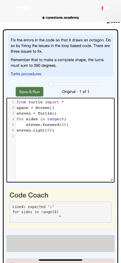 Solved Fix the errors in the code so that it draws an | Chegg.com