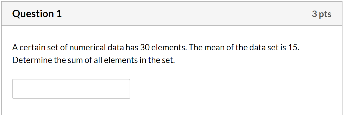 Solved Question 1 3 pts A certain set of numerical data has | Chegg.com