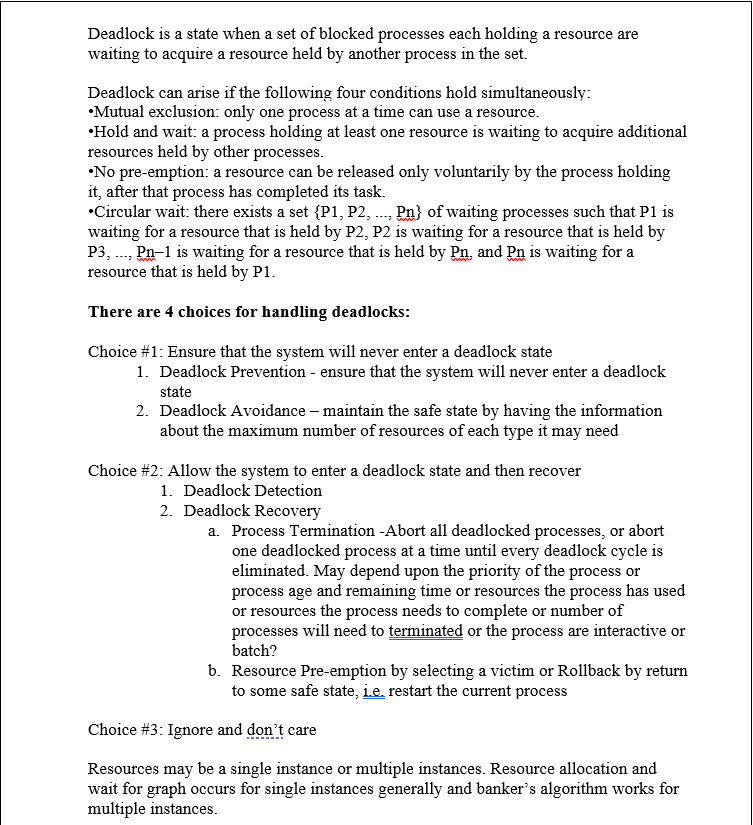 Solved Deadlock is a state when a set of blocked processes | Chegg.com