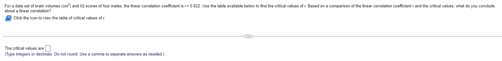 Solved correlation coefficient r and the critical values, | Chegg.com