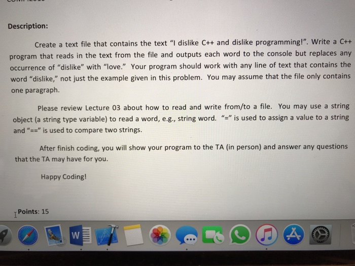 Solved Description: Create a text file that contains the | Chegg.com