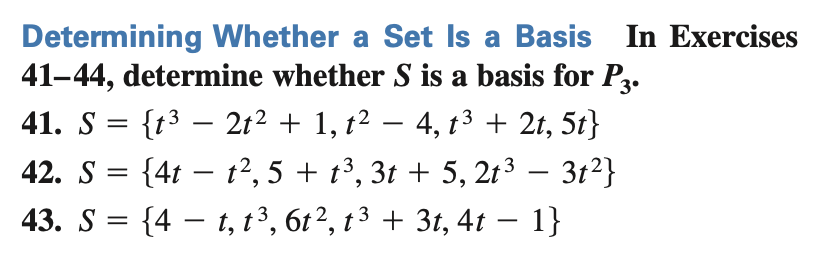 Solved Determining Whether a Set Is a Basis In Exercises S | Chegg.com