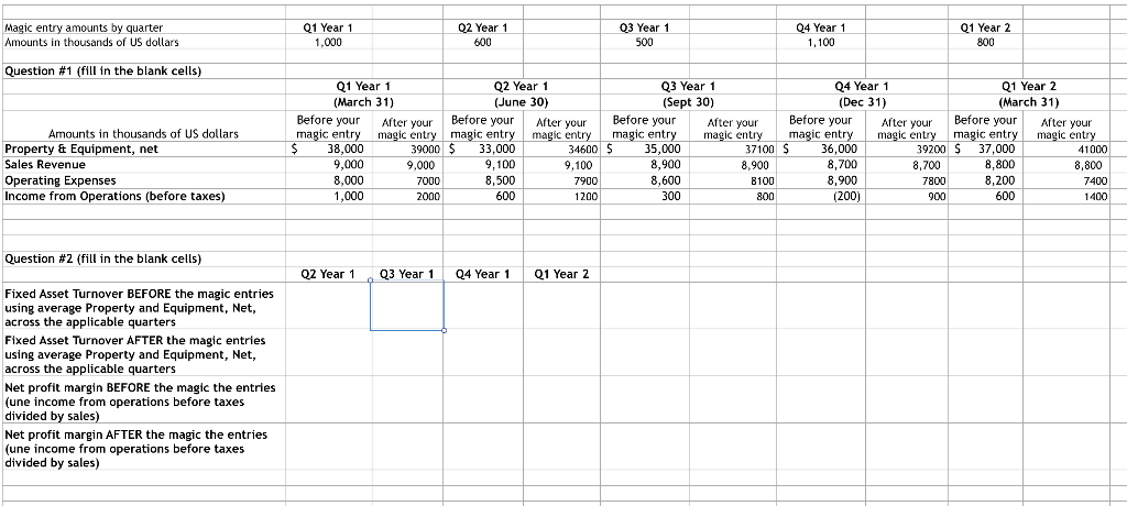 Solved Complete the second table in the Excel document on | Chegg.com