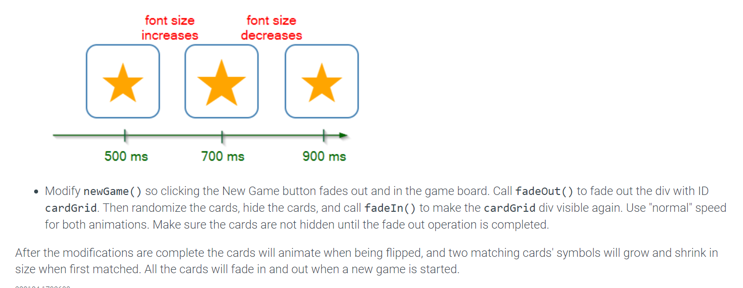 Solved 9.12 LAB: Memory game animations (jQuery) The given | Chegg.com