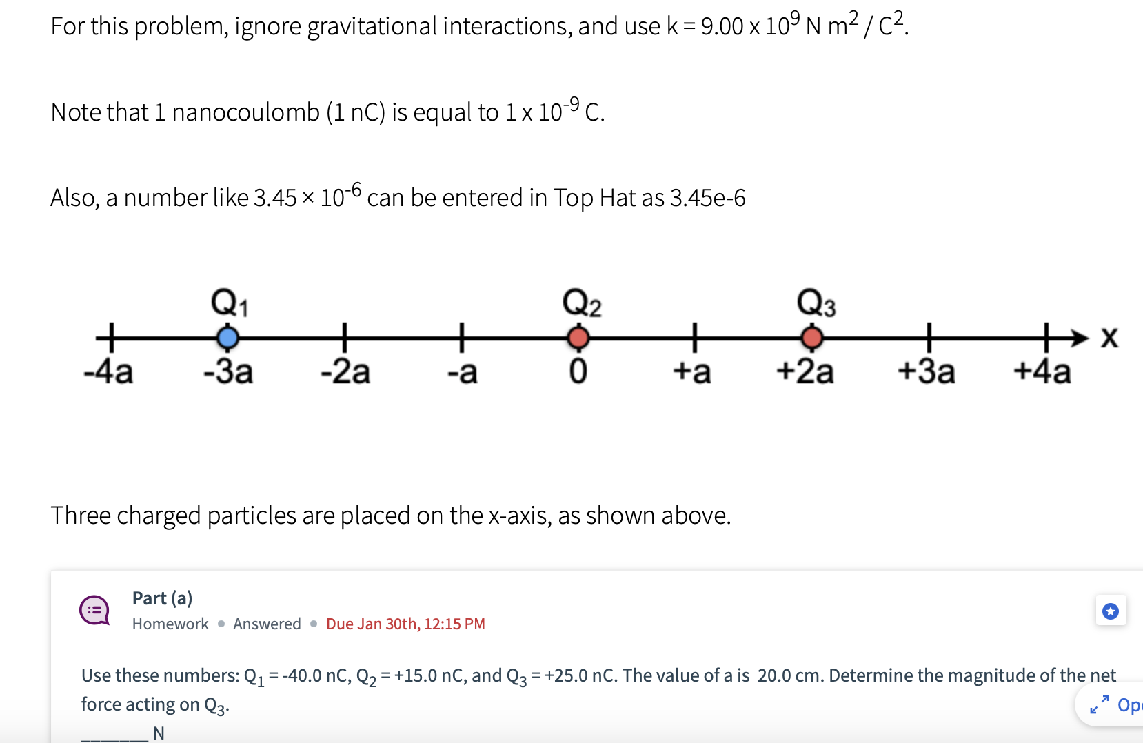 Solved For this problem, ignore gravitational interactions, | Chegg.com