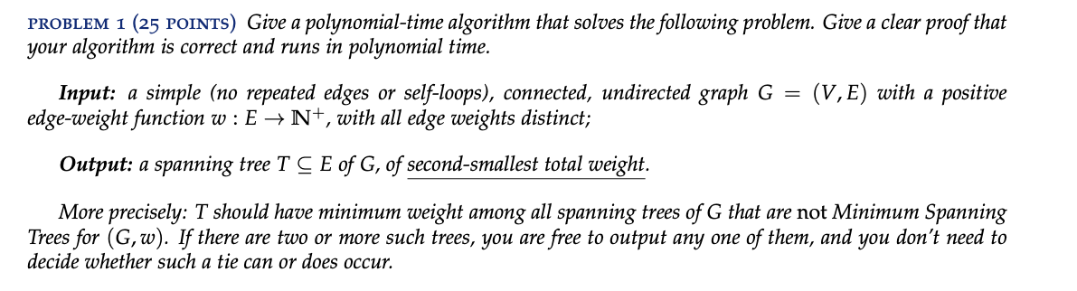PROBLEM 1 (25 POINTS) Give a polynomial-time | Chegg.com