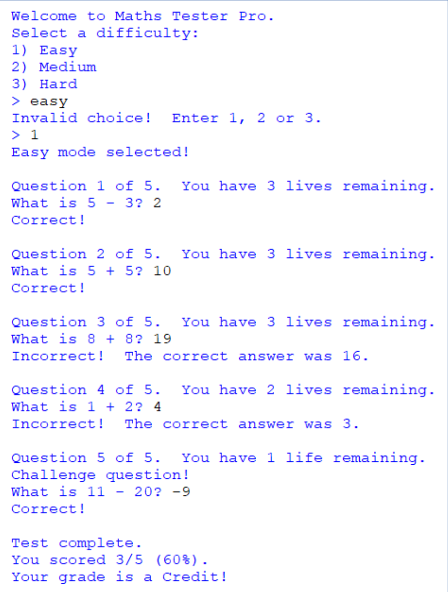 Welcome to Maths Tester Pro. Select a difficulty: 1) | Chegg.com