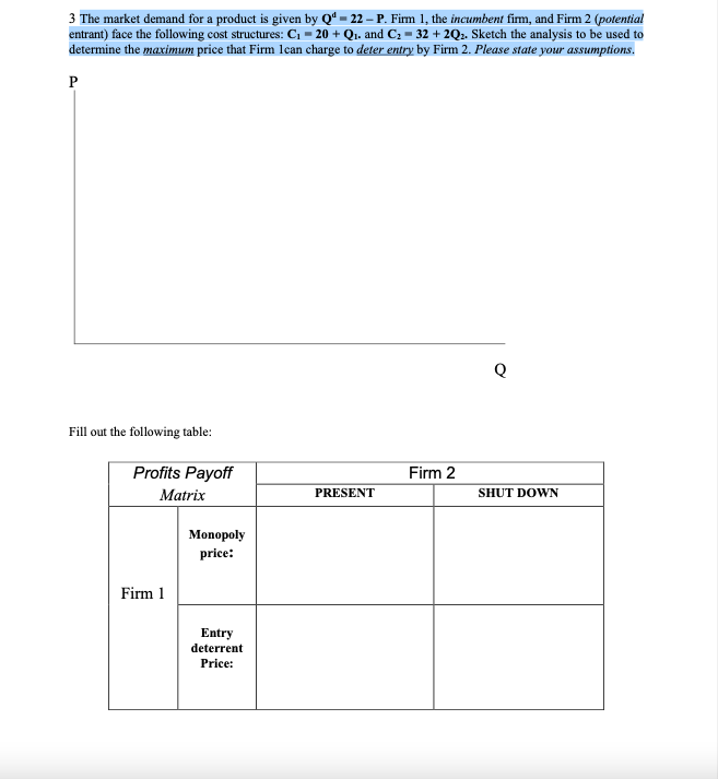 Solved 3 ﻿The market demand for a product is given by | Chegg.com