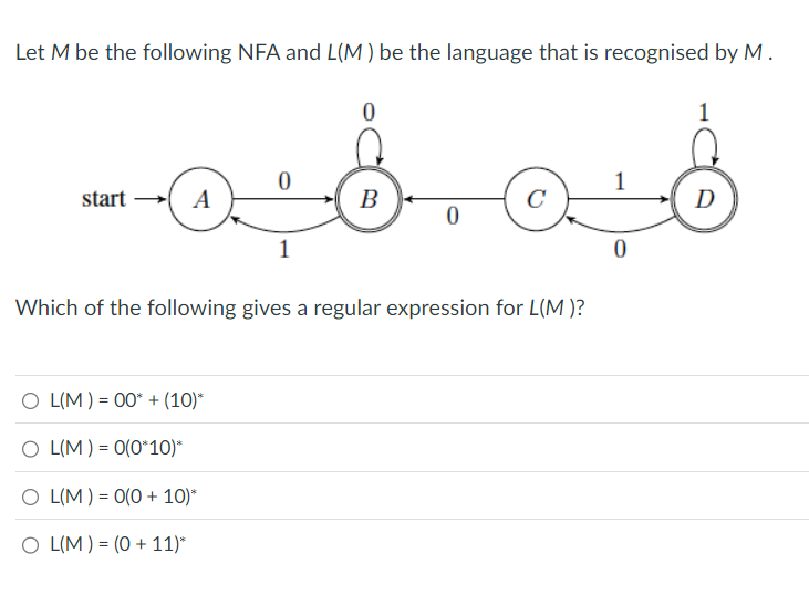 Solved Let M be the following NFA and L(M) ﻿be the language | Chegg.com