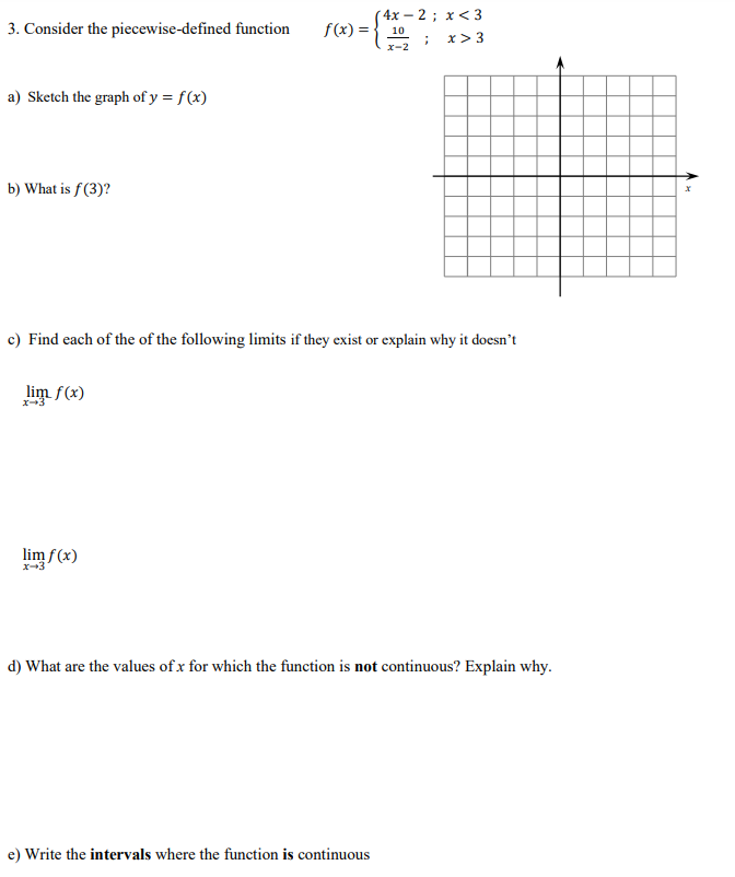 Solved 3. Consider the piecewise-defined function | Chegg.com