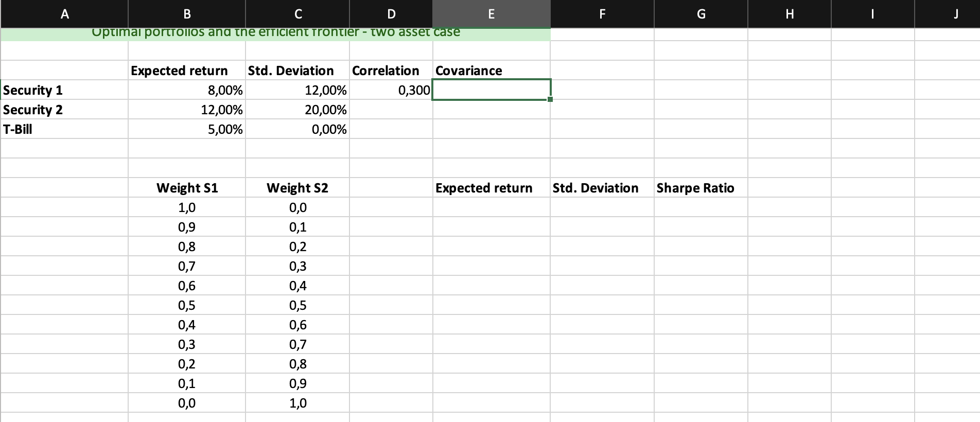 Optimal portfolios and the efficient frontier – Two | Chegg.com