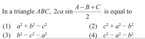 Solved Simplify the equation here a, b, c are sides and A, | Chegg.com