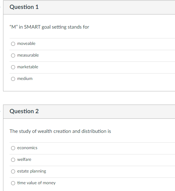 Solved "M" in SMART goal setting stands for moveable | Chegg.com