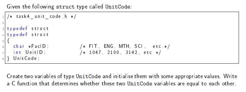 Solved Given The Following Struct Type Called Unitcode 1 