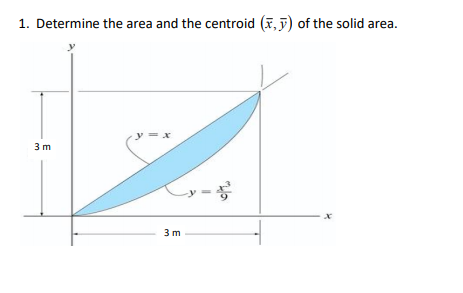 Solved Determine the area and the centroid x, y of the | Chegg.com